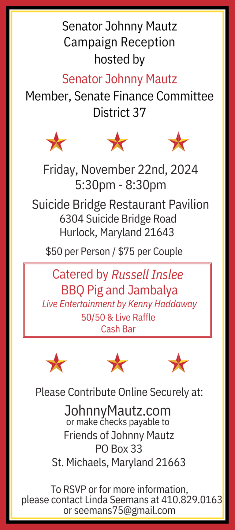 Johnny Mautz for State Senate: Eastern Shore First. Always.